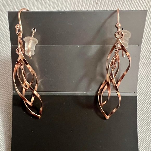 PRIMROSE | Jewelry | Rose Gold Over Sterling Silver Interlocking Swirl Dangle Earrings | Poshmark